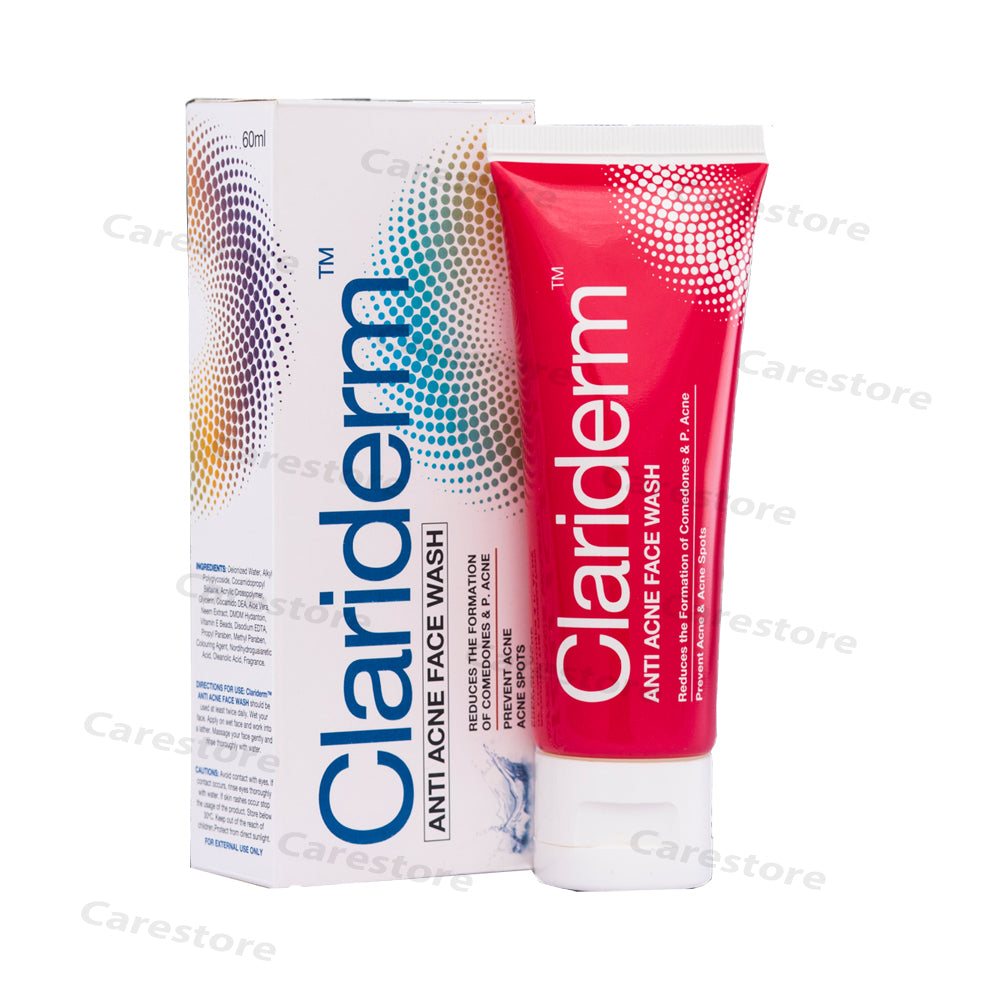 Clariderm Anti-Acne Face Wash 60ml – CareStore